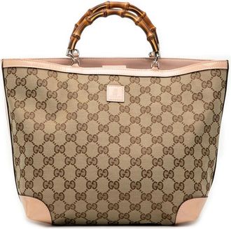 Gucci Shopper - GG Canvas Bamboo Childrens Tote - Gr. unisize - in Braun - f&uuml;r Damen