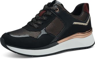 Marco Tozzi Damen Sneaker flach Elegant zum Schnüren, Schwarz (Black Comb), 39