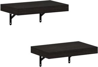 Furinno Tanna 37 cm schwebende Ausstellungsregale zur Wandmontage, Tabak-Eiche, 2er-Set