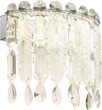 Globo Lighting Applique murale de salon led cristaux de verre K5 chrom&eacute;, l 28 cm