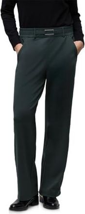 Street One 3817213 Pantalon à Jambe Droite avec détails, Vert (Evernight Green), 44W x 32L Femme