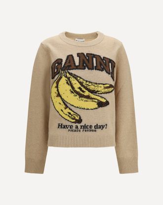 Ganni Wool graphic Sweater Female XS