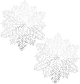 BESPORTBLE 2st&uuml;cke Weihnachtliches Schneeflockenmotiv Tischsets f&uuml;r Essbereich Platzsets f&uuml;r Zuhause und K&uuml;che Weiss Praktische Tischunterlagen f&uuml;r Weihnachten