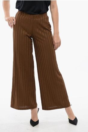 Viktor & Rolf High-Waisted Wide-Fit Ribbed Pants size Xl
