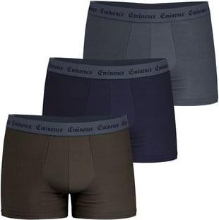 Eminence Lot de 3 boxers unis en coton m&eacute;lang&eacute;