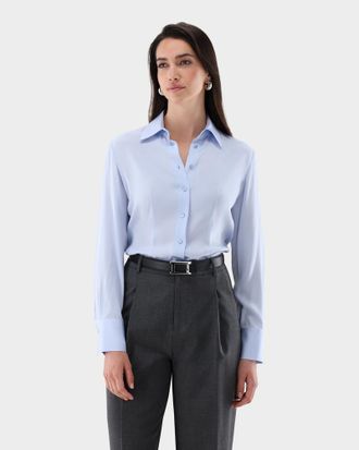 van Laack Hemdbluse aus Seide mit Stretch