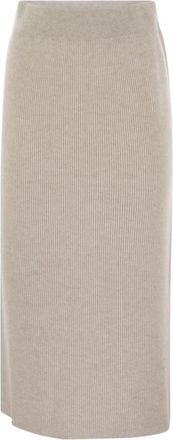 Brunello Cucinelli Femme, Jupes, Beige, Taille: 38 FR Midi Skirts
