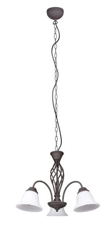 Trio Leuchten Pendelleuchte Rustica 101000324, Metall rostfarbig, Glas wei&szlig; matt, exklusiv 3x E14
