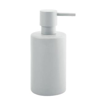 Spirella Seifenspender Tube | mit Edelstahlpumpe | Fl&uuml;ssigseifen-Spender | Porzellan | 300ml | Langliebig und Robust | matt Wei&szlig;, White