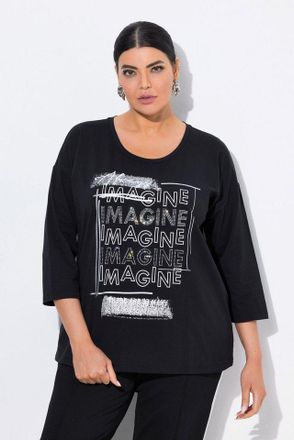 Ulla Popken T-Shirt Shirt Imagine Rundhalsausschnitt 3/4-Arm