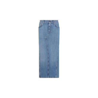 Givenchy Midi-Rock aus gewaschenem Denim - - Skirts - Damen - Blau - 2XS