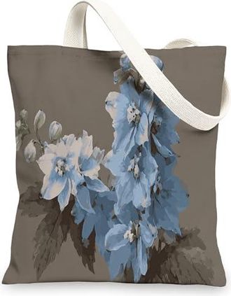 Generic Sac fourre-tout en toile florale, élégant motif floral, sacs de courses respectueux de lenvironnement, sac vintage artistique léger en toile lavable, 