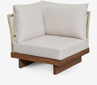 Sklum Sklum - Eckmodul für modulares Sofa aus Akazienholz und geflochtenem Seil Dailin Akazie Braun