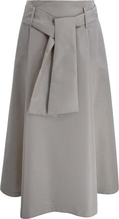 D.exterior Femme, Jupes, Gris, Taille: 38 FR Long Taffeta Skirt With Sash