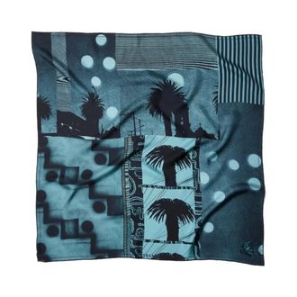 Versace Foulard 90x90 Seiden-Twill Bio Print Sunset Palms - - Accessories - Damen - Mehrfarbig - ONE SIZE
