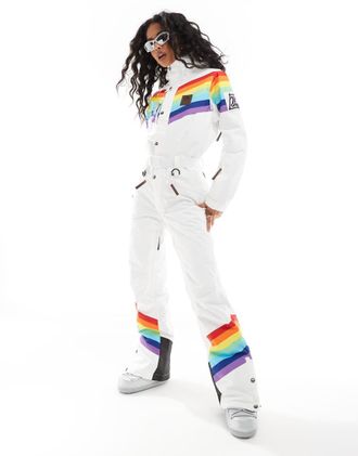 OOSC Rainbow Road - Combinaison de ski - Multicolore-Blanc