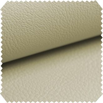 Novely NEUSS - Genarbtes Kunstleder - Möbelstoff in Echtleder-Optik - Robuster Polsterstoff - Pflegeleichte Meterware 1lfm | Farbe: 02 Elfenbein Beige