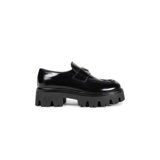 Prada Brushed Leather Platform Loafers