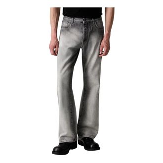 Off-white Jeans Coupe Droite &agrave; Broderie Diagonale - Homme - Jeans - Gris - Taille: W33