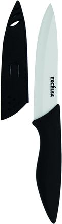 Excelsa Utility Messer mit Klingenschutz, Keramik, schwarz/wei&szlig;, Klinge 12,5 cm