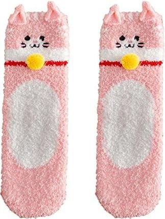 Generic Chaussettes Femme Chaussettes Chaudes Femme Chaussettes Thermiques Femme De Classique Hiver Motif Chat Mi-Mollet En Polaire &Eacute;paissie Id&eacute;ales Pour Dorm