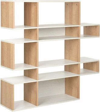 Beliani Bücherregal mit 5 Ebenen AMARILO 120 cm Braun / Weiß