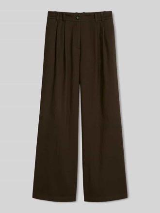 Marc O'Polo Wide Leg Hose aus Baumwoll-Mix mit Bundfalten