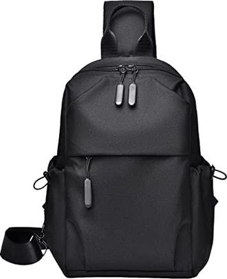 Generic Sac de travail pour homme - Polyvalence quotidienne - Bordure - Sac de poitrine pour homme - Sac &agrave; dos de sport de taille moyenne, Noir, taille unique