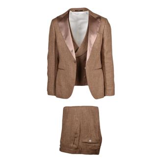 Paoloni Homme, Costumes, Brun, Taille: L Giacca Stondata Gilet