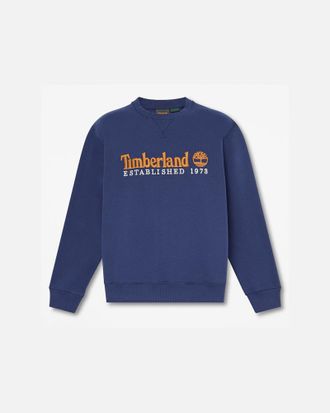 Timberland Rundhals-Sweatshirt mit aufgesticktem Established 1973-Logo f&uuml;r Herren in Dunkelblau, Herren, Blau, Gr&ouml;&szlig;e