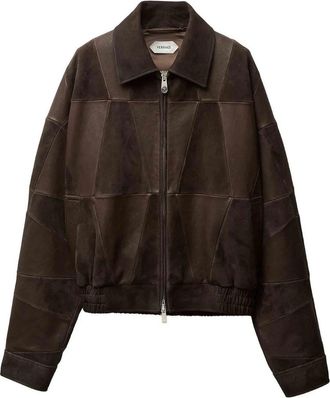 Versace Blouson En Cuir - Beige
