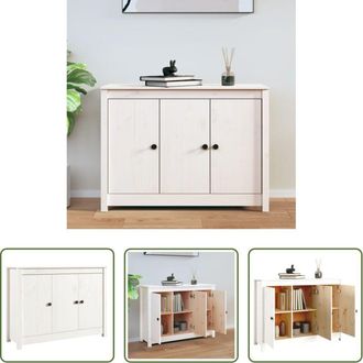 vidaXL Massivholz Kiefer - Sideboard Wei&szlig; 100x35x74 cm Massivholz Kiefer