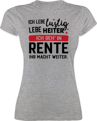 Shirtracer Shirt Damen - Rentnerin - Ich GEH in Rente - Ihr Macht weiter. - XXL - Grau meliert - lustige Geschenke zur f&uuml;r Frauen Tshirt Ruhestand abschiedgesche