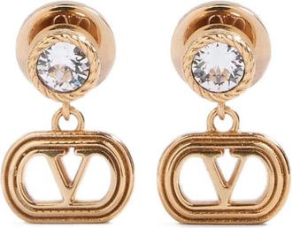 Valentino Garavani Ovalette Metal And Swarovski Crystal Earrings