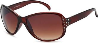 styleBREAKER Lunettes de soleil pour femmes en forme de papillon avec strass et dégradé, modèle 09020054., Monture marron/verre dégradé marron