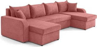 Best Mobilier Bestmobilier - Valos - canapé panoramique en u - 7 places - convertible avec coffres - en velours côtelé