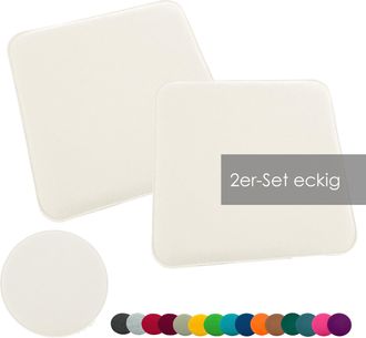 Heimtexland 2er Pack Sitzkissen Filz Stuhlkissen Bodenkissen Polster Stuhlauflage Indoor Outdoor Kissen eckig Typ631 Filzkissen wollweiß 35x35 cm 2 Stück