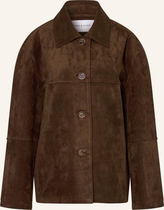 Mrs & Hugs Mrs & Hugs Overjacket In Lederoptik braun