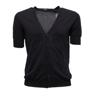 Mauro Grifoni Kurzarm Cardigan Pullover Modell Bg350409 - - Knitwear - Herren - Blau - XS