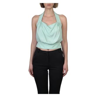 Pinko Seidentop mit offenem R&uuml;cken in E51Verde - - Tops - Damen - Gr&uuml;n - S