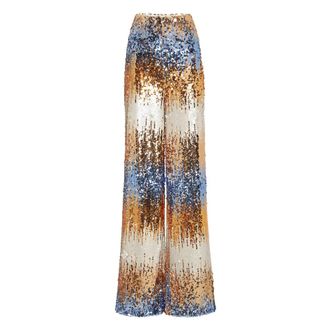 Philipp Plein Pailletten Palazzo-Hose mit hohem Bund - - Trousers - Damen - Mehrfarbig - M