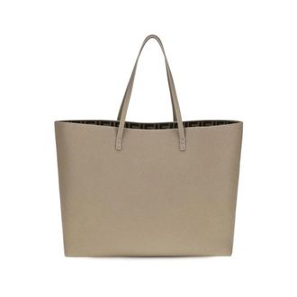 Fendi Embossed Logo Shopper Tote Bag - - Bags - Damen - Beige - ONE SIZE