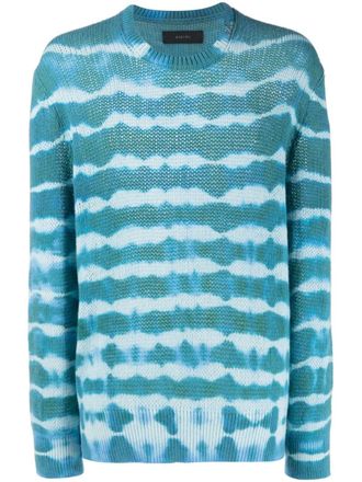 Amiri Kaschmirpullover mit Batikmuster - Blau