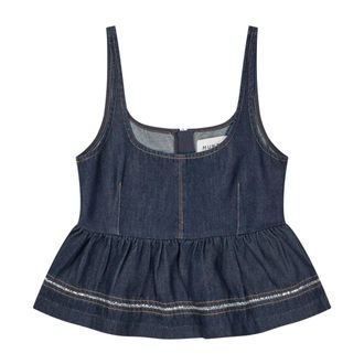 Munthe &Auml;rmellose Tops - - Tops - Damen - Blau - 2XL