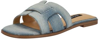 Nine West Damen Germani Flache Sandale, Light Blue Denim 450, 40 EU