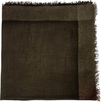 Faliero Sarti fringed colour block scarf - Braun