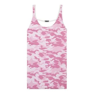 GCDS Camo Karomuster Jersey Minikleid - - Dresses - Damen - Rosa - L
