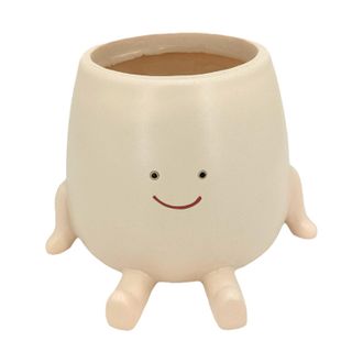 Generico Blumentopf, Pflanzgef&auml;&szlig;: Design mit skurrilen Charakteren, St&auml;nder f&uuml;r Pflanzen, Blumentopf mit sitzender Figur, lustiger dekorativer, einzigartiges G