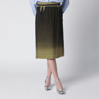 Maison Margiela Midi-Rock aus Schurwolle mit verblasstem Karomuster