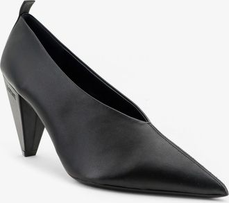 Loewe Womens Leather Pumps Origami Cubic Black High Heel Shoes